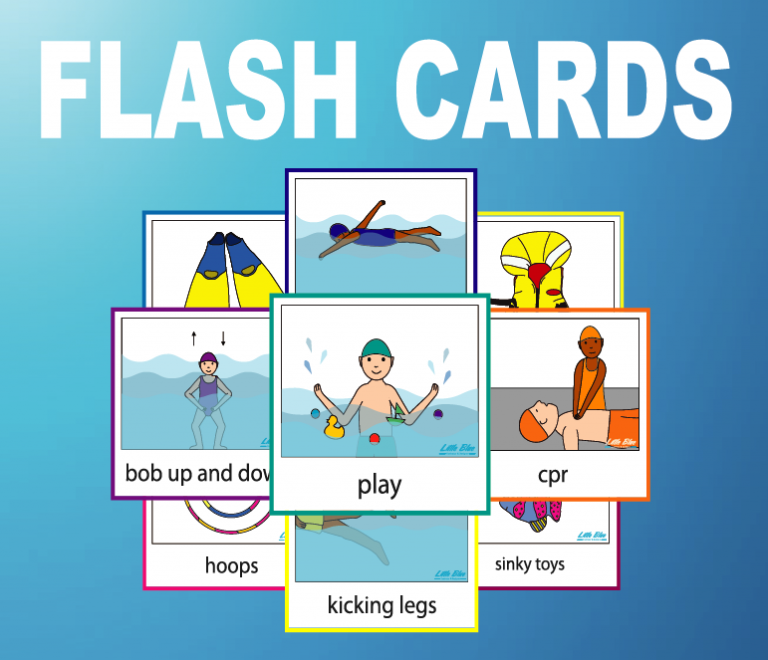 educational swimming flash cards